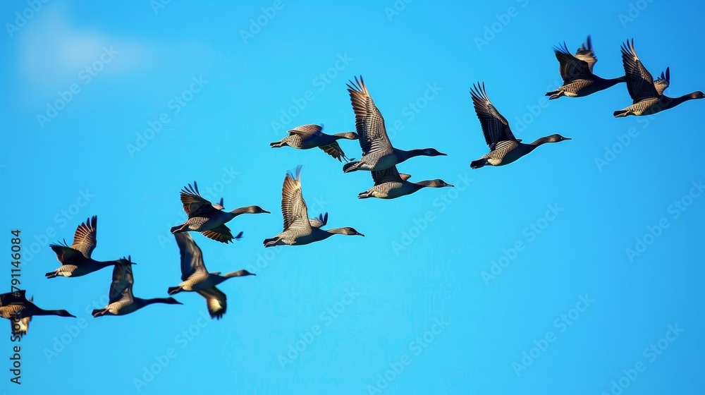 Data migration like a flock of migrating birds AI generated ...