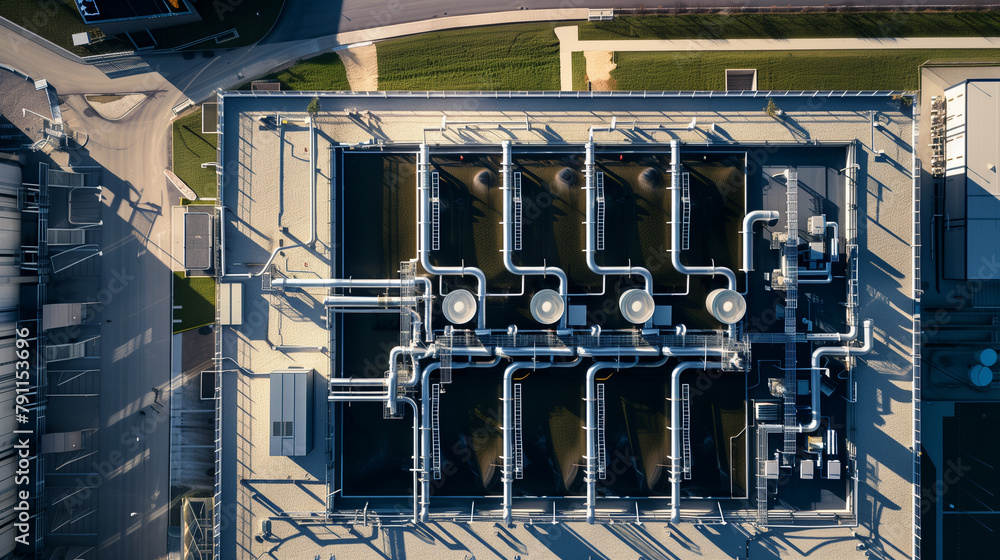 An aerial shot showing the extensive layout of a thermal energy storage ...