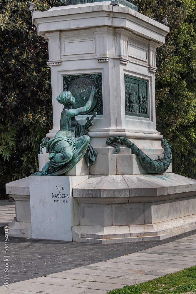 Statue to Andre Massena, Marshal of France, on the Promenade du Paillon ...