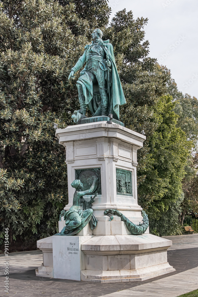 Statue to Andre Massena, Marshal of France, on the Promenade du Paillon ...