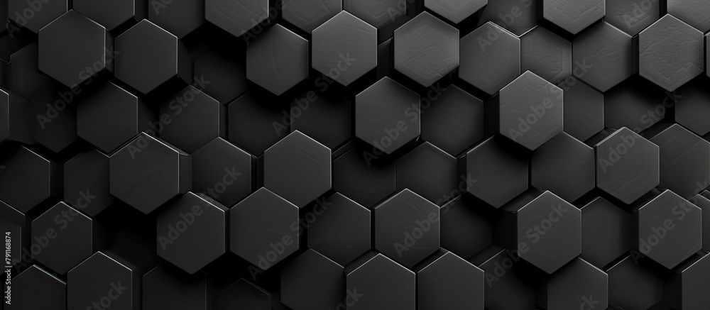 Hexagon black block background adds depth and modern flair, lending a ...
