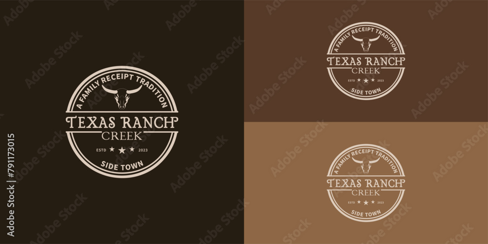 Vintage Retro Western Country Label Badge Emblem Classic Typography ...