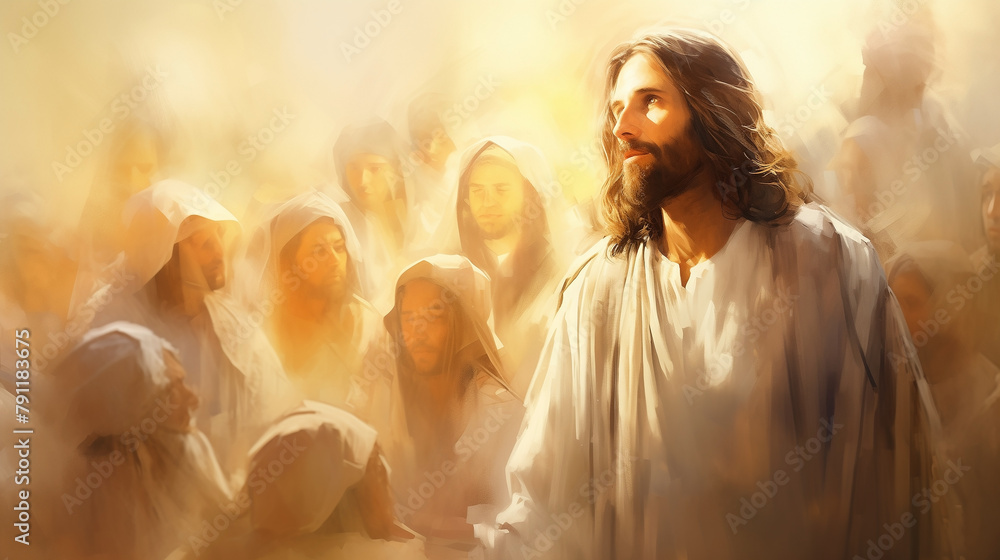 Preaching message of faith, holy scripture, essence of Christianity to ...