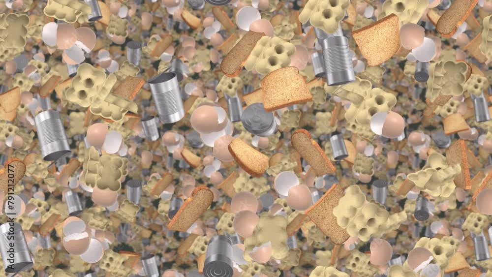 Recycling waste landfill trash background loop tile swirling. This ...