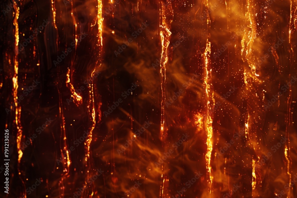 Hot molten lava streaming volcano eruption stream hot boiling magma ...