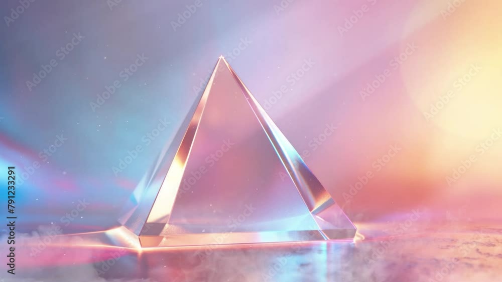geometry background. realistic render of a hexagonal pyramid shape ...