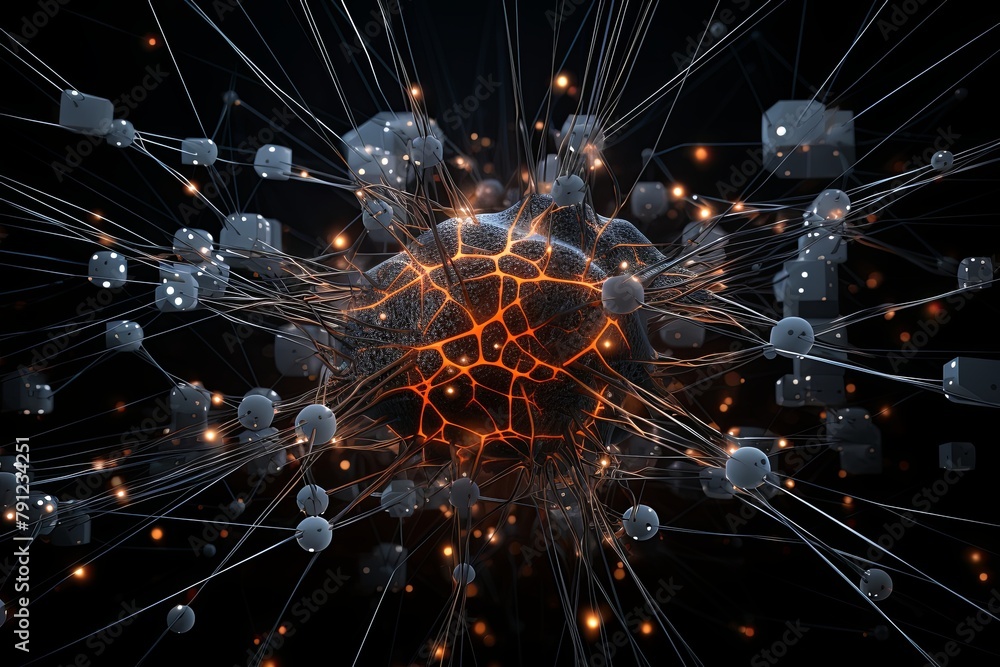 Neural network, visualization, human brain, analog, intricate, detailed, complexity, visual ...
