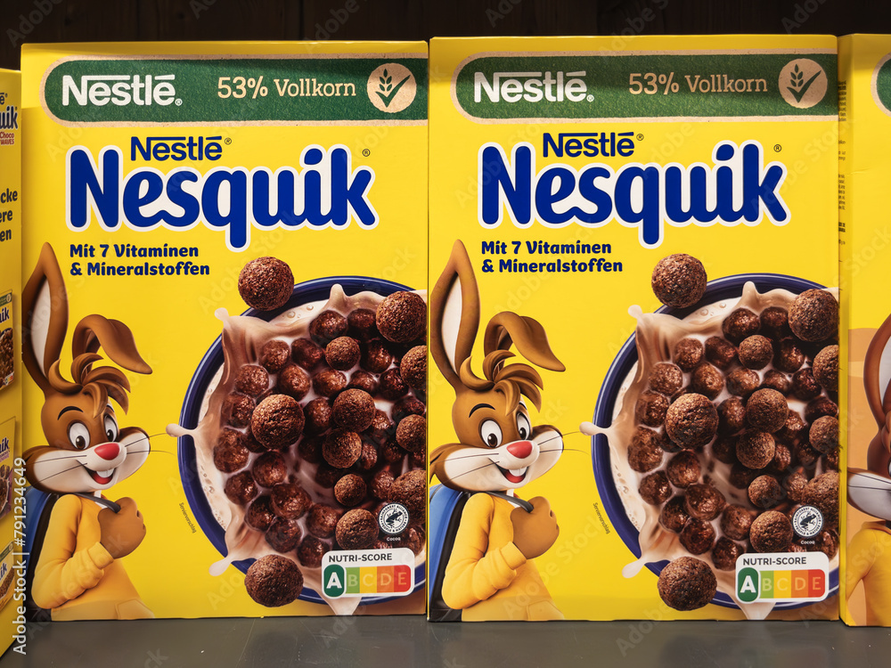 Nestle Nesquik Cereal Boxes on Store Shelf Stock Photo | Adobe Stock