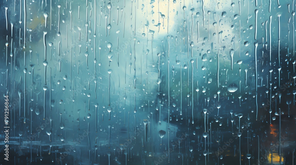 An artistic representation of rhythmic rain falling on a windowpane ...