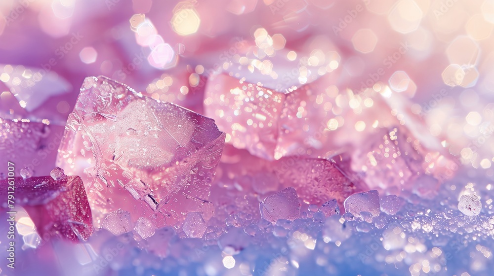 Soft Pink Sugar Crystals Close-Up with Bokeh. Macro photography ...