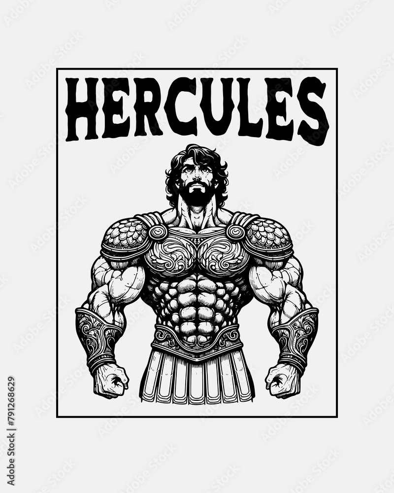half human half god hercules body muscles fighter warrior vector ...