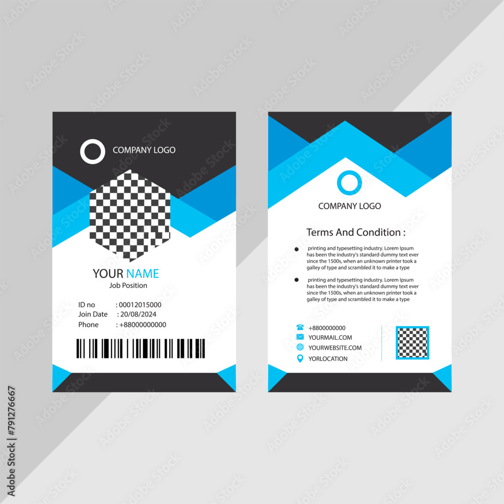 Modern ID card design template. Corporate identity card design ...