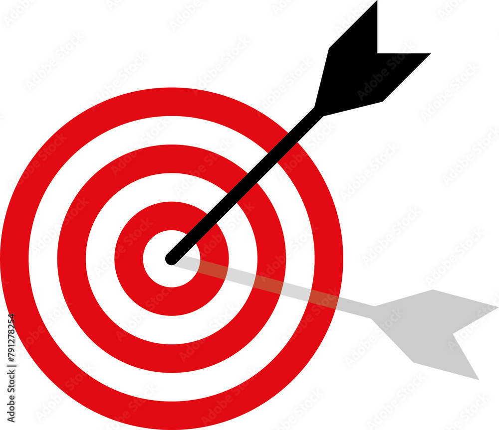 Archery Target Icon with arrow. Shooting Target. Bullseye Target Icon ...