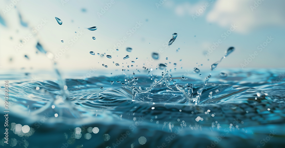 Close-up photo of water splash. Splash of rain or sea water Stock Photo ...