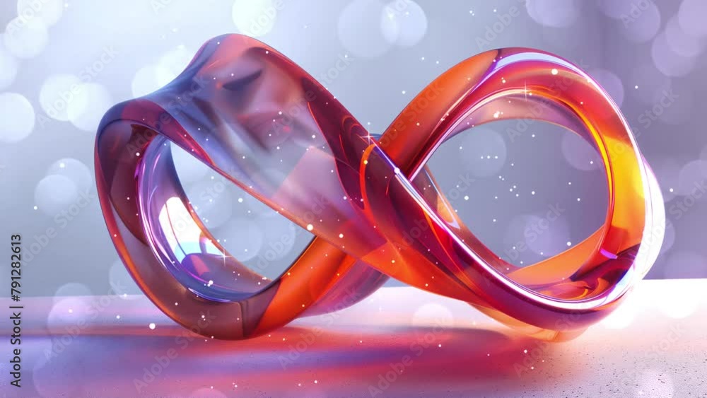 realistic render of a twisted moebius strip shape prism. seamless ...