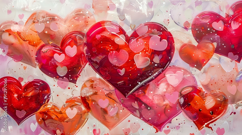 Playful Hearts: A Dynamic and Festive Celebration of Love Stock ...