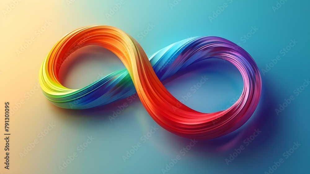 Rainbow infinity symbol for autism awareness with neurodiversity and ...