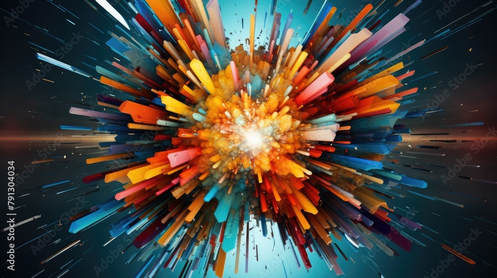 abstract digital explosion as a way to depict the growth and expansion ...