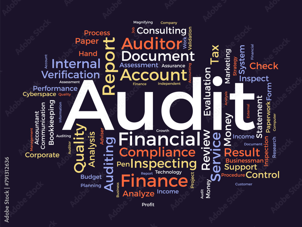 Audit word cloud template. Business model concept vector background ...