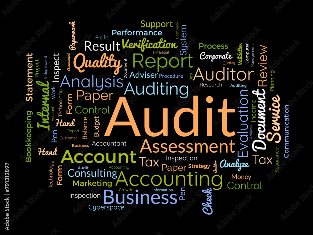 Audit word cloud template. Business model concept vector background ...