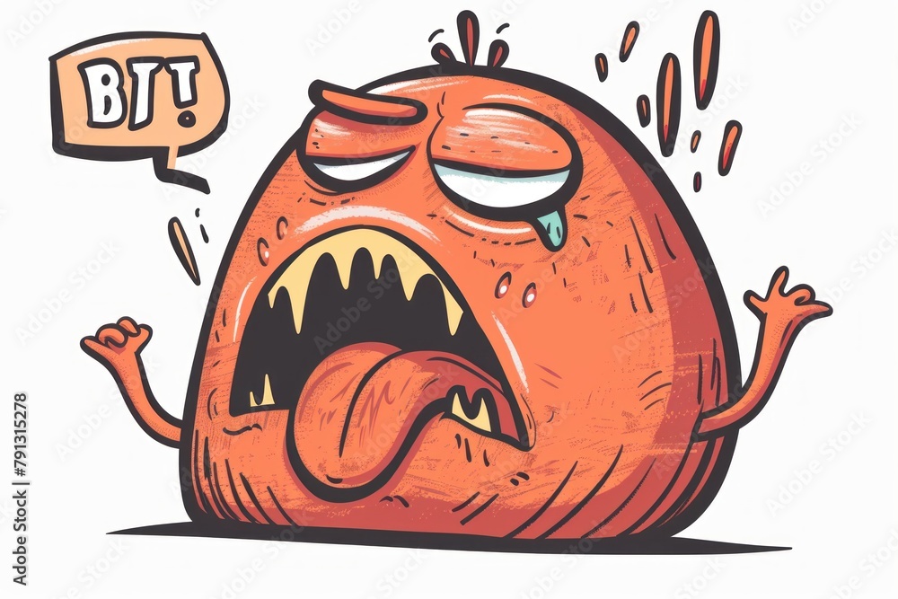 Cartoon cute doodles of a sleepy character with droopy eyelids and a ...