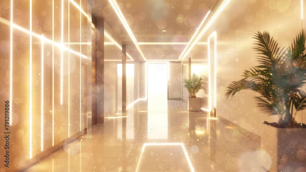 elegant corridor design. illuminated corridor interior design rendering ...