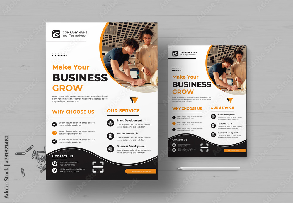 Business Flyer Layout Stock Template | Adobe Stock