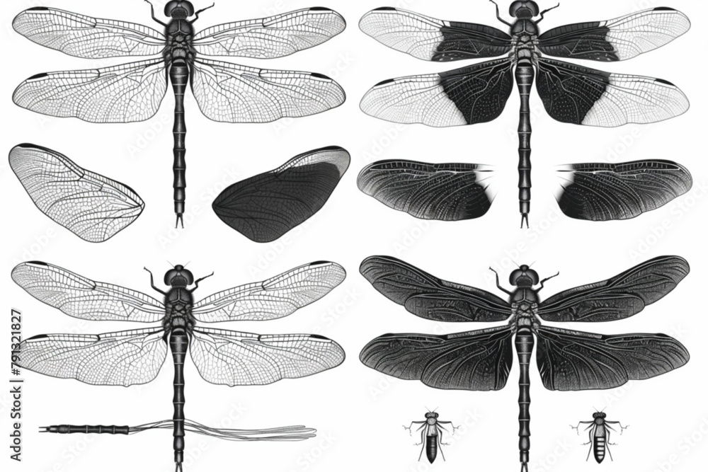 wings set illustration, beetle, insect isolated on white. wing vector ...