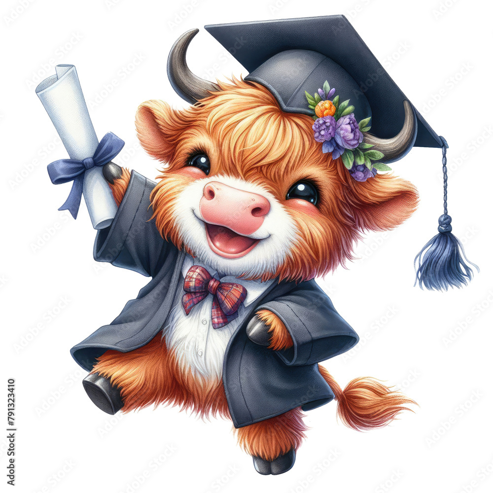Graduation Animal Clipart Illustration Stock Illustration | Adobe Stock