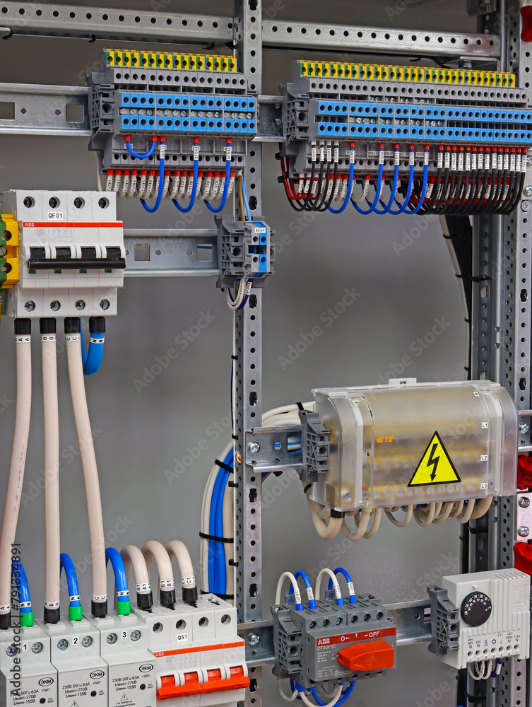 An electric switchboard with modules for protection and control of ...