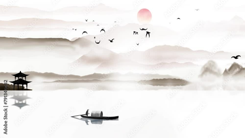 China's traditional Oriental Digital Art Animation, Chinese painting ...