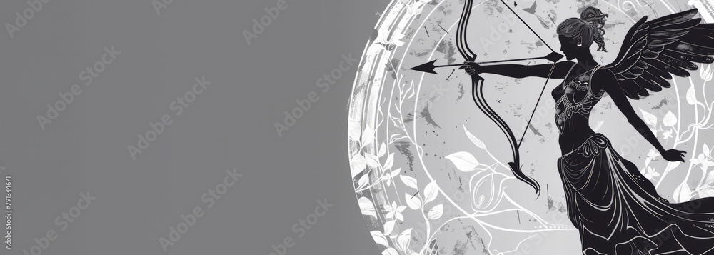 Artemis in Greek religion banner with copy space. the goddess of wild ...