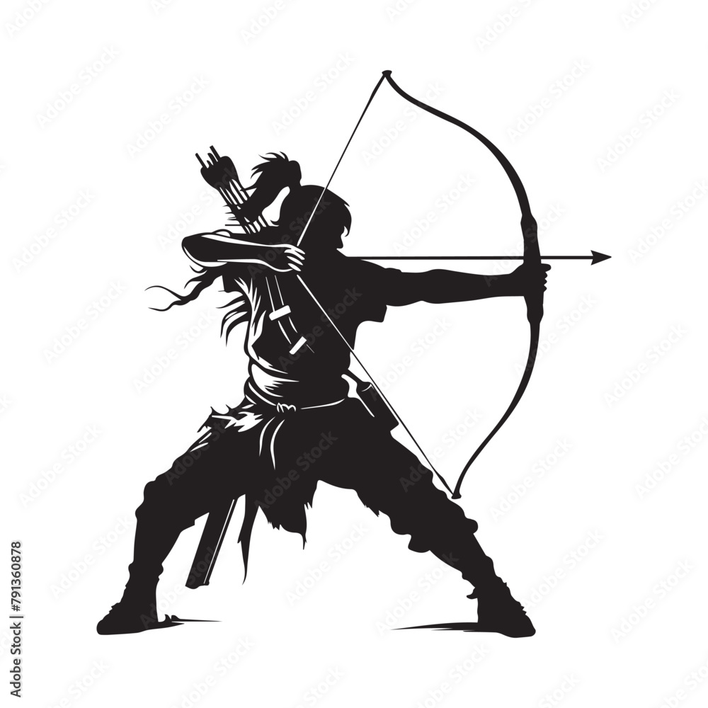 Archer Silhouette stock vector. Illustration of vector Archery Stock ...