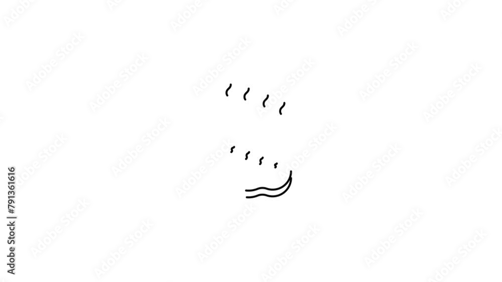 Beef Steak food line drawing animation illustration white background ...