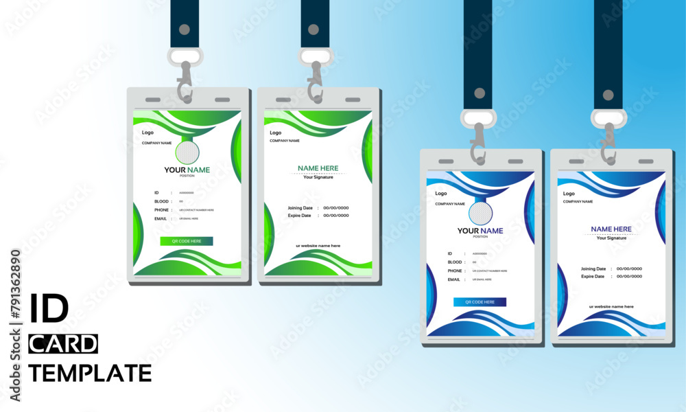 Office ID Card Template. Employee ID Card For Your Company. Corporate ...