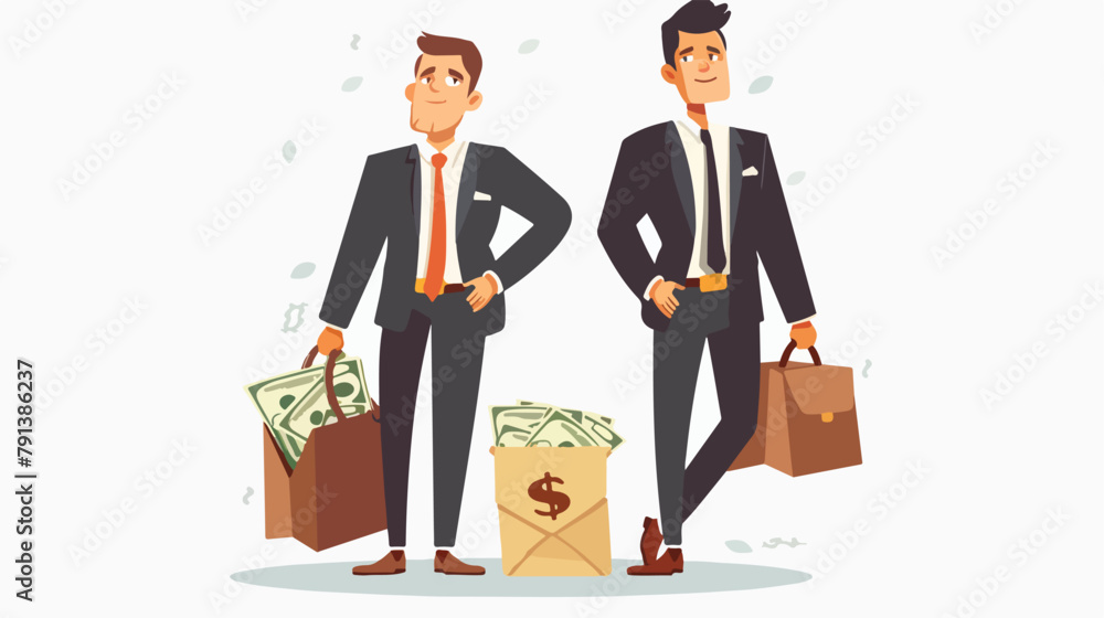 Rich businessman and poor businessman illustration ve Stock Vector ...
