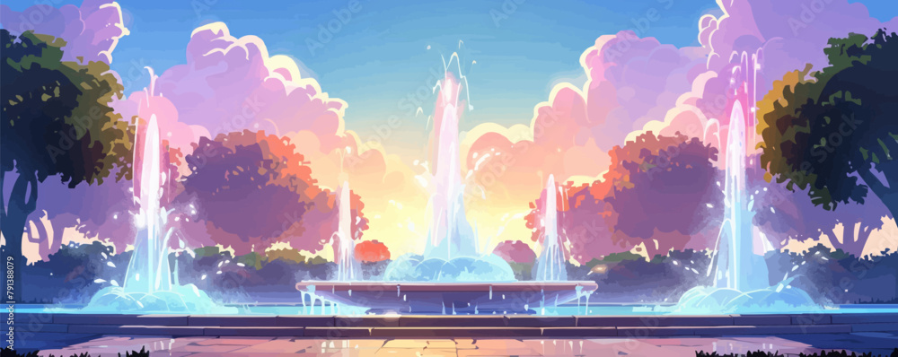 Cartoon fountains. Cartoon. vector simple illustration Stock Vector ...