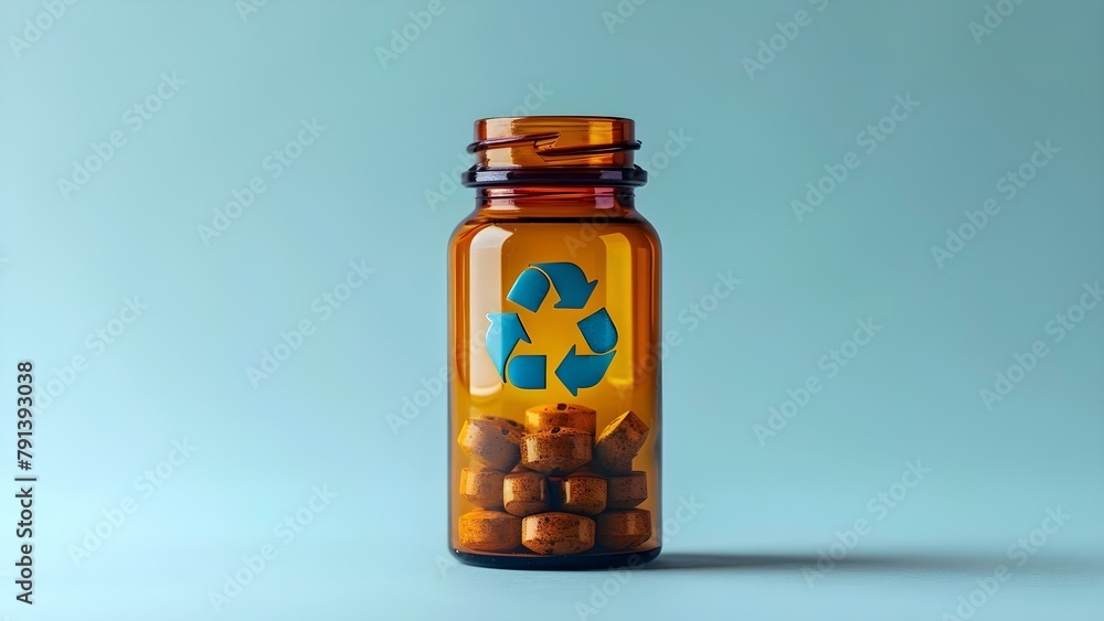 Eco-friendly Pill Bottle with Recycling Symbol Encourages Proper ...