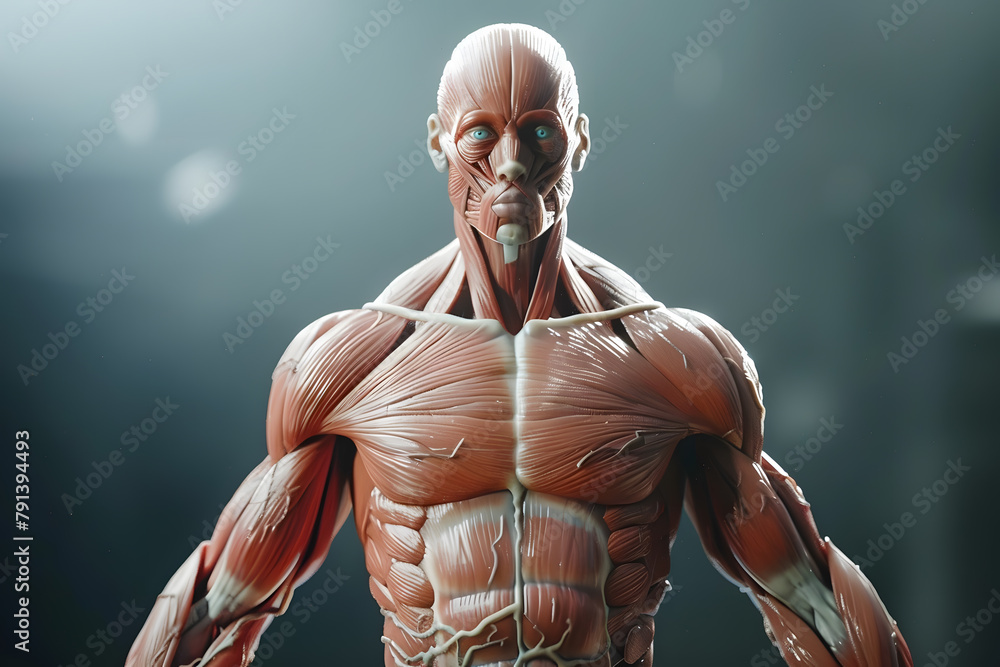 Conceptual anatomy skinless human body, muscle system set Stock ...