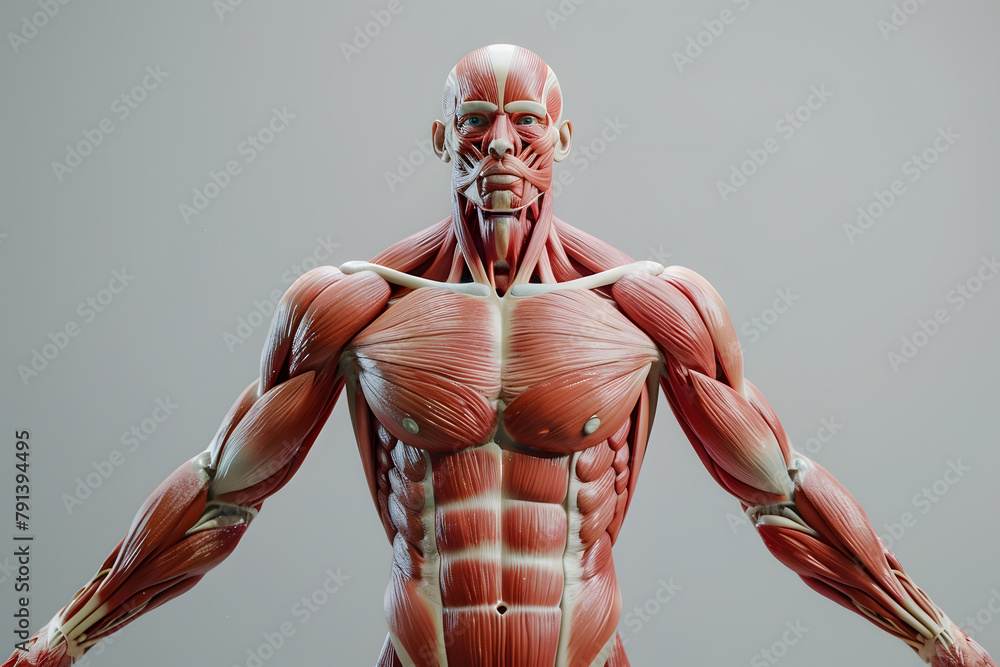 Conceptual anatomy skinless human body, muscle system set Stock ...