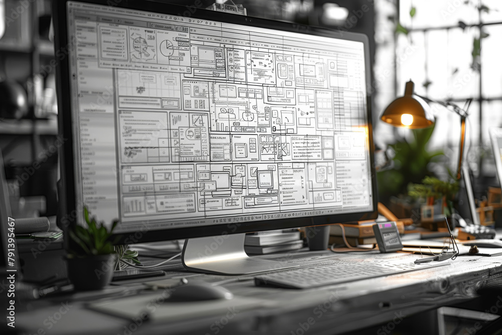 Foto de Wireframes outlining the structure and layout of a new software ...