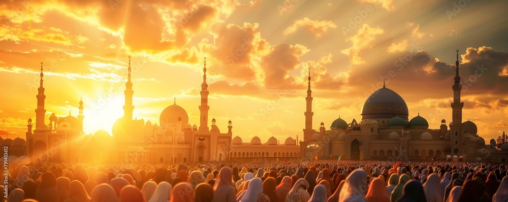 Mosque. An Islamic temple. A place for prayer. Traditional Islamic ...