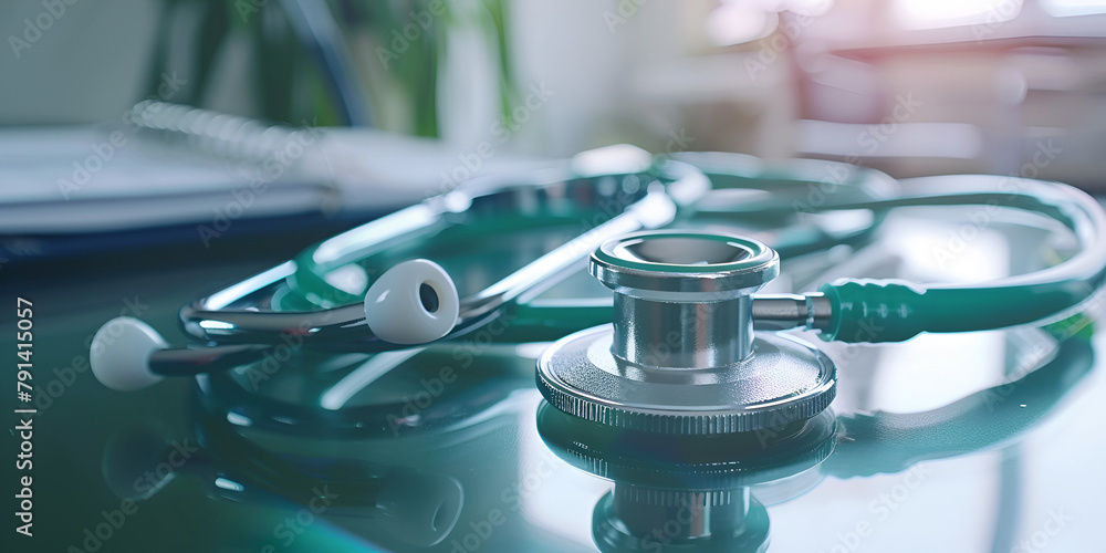 Modern stethoscope medical equipment isolated medical technology on ...