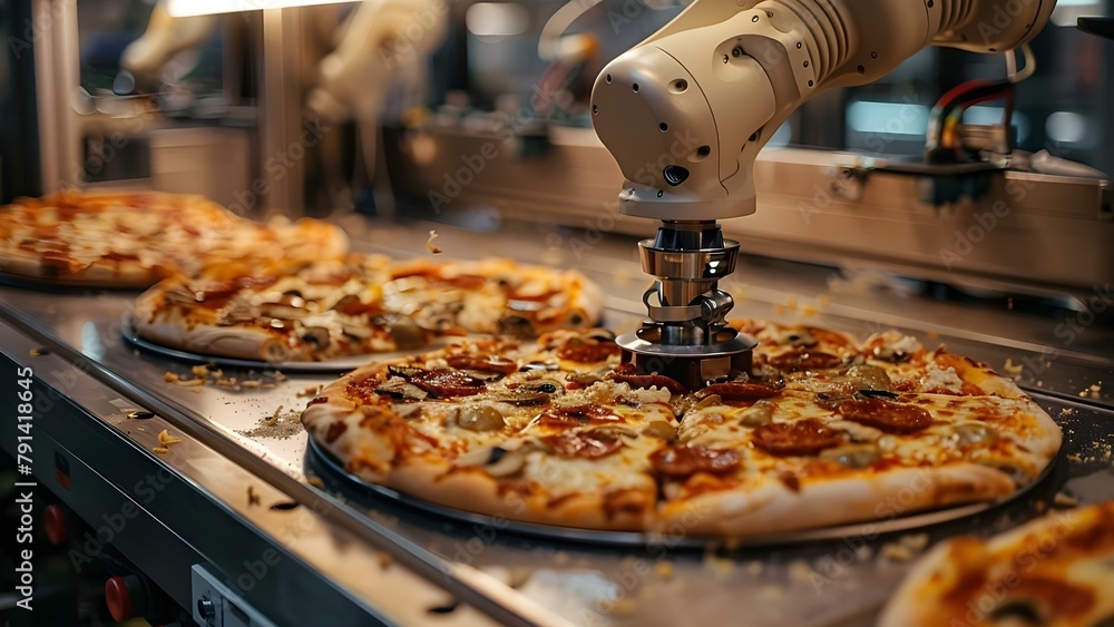 Robotic Arm Showcasing Precision and Efficiency in Pizza Assembly ...