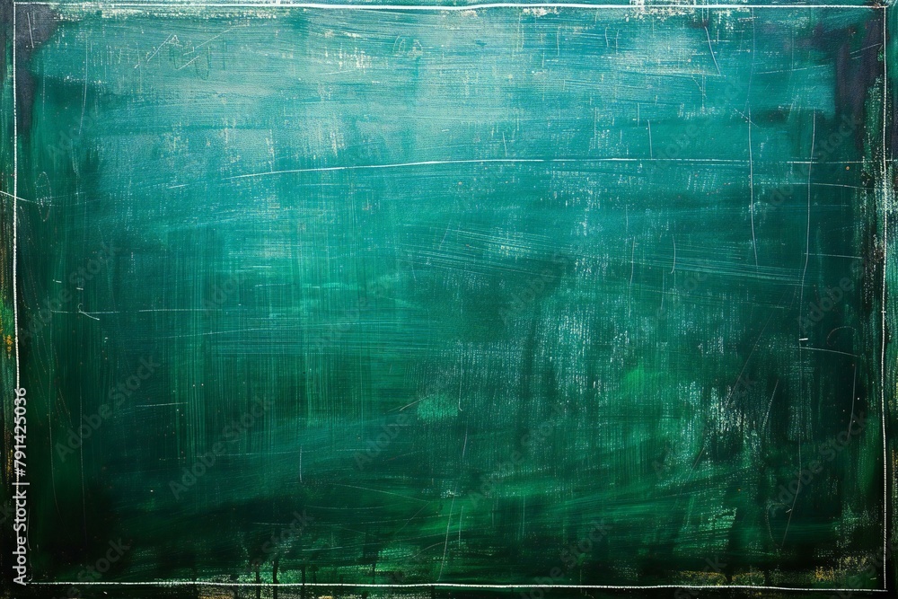 Green chalkboard background with grunge texture, Back to school concept ...