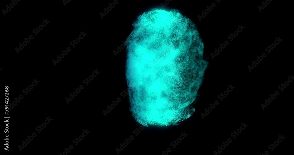 Turquoise particle cloud motion. perfect for logos and overlay effect ...
