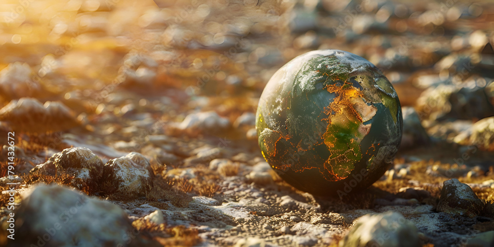 Climate change concept of deformed planet earth day World environment ...