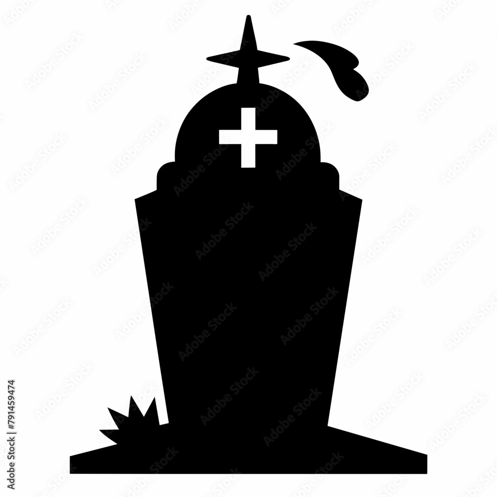 SVG Grave , Silhouette grave Vector illustration, white background Stock Vector | Adobe Stock