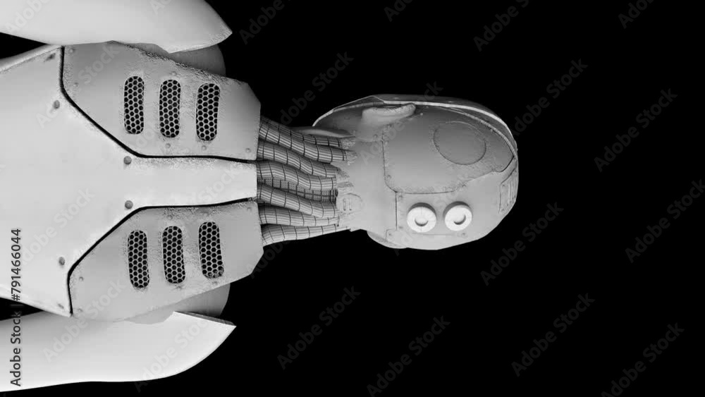 vertical humanoid prototype robot artificial intelligence connected to ...