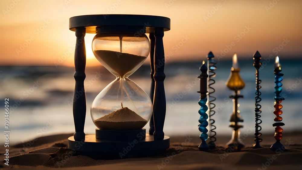 Sand Flowing Through a Glass Jar, Sand Pouring Through a Glass Jar in a ...